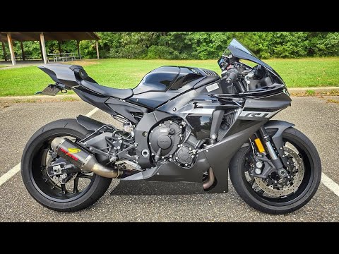 All Black YAMAHA YZF R1 2024 with GRAVES Exhaust System Sound (Walkaround, Track Ride/OnBoard) HD