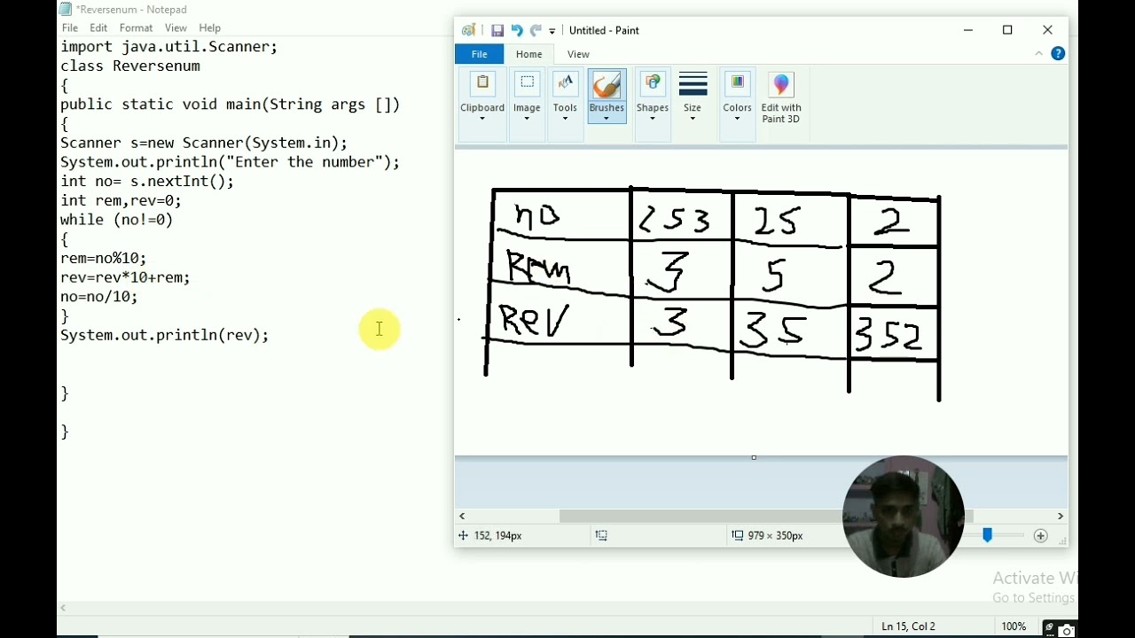 Java Reverse_The_Number Using While Loop with Scanner