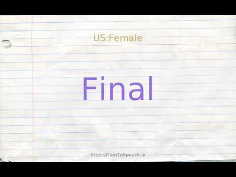 How to pronounce final