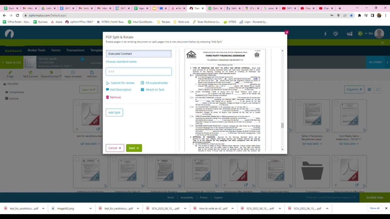 How to Split Documents in Zipforms