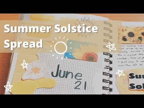 Summer solstice art journal spread | documenting summer with journal art