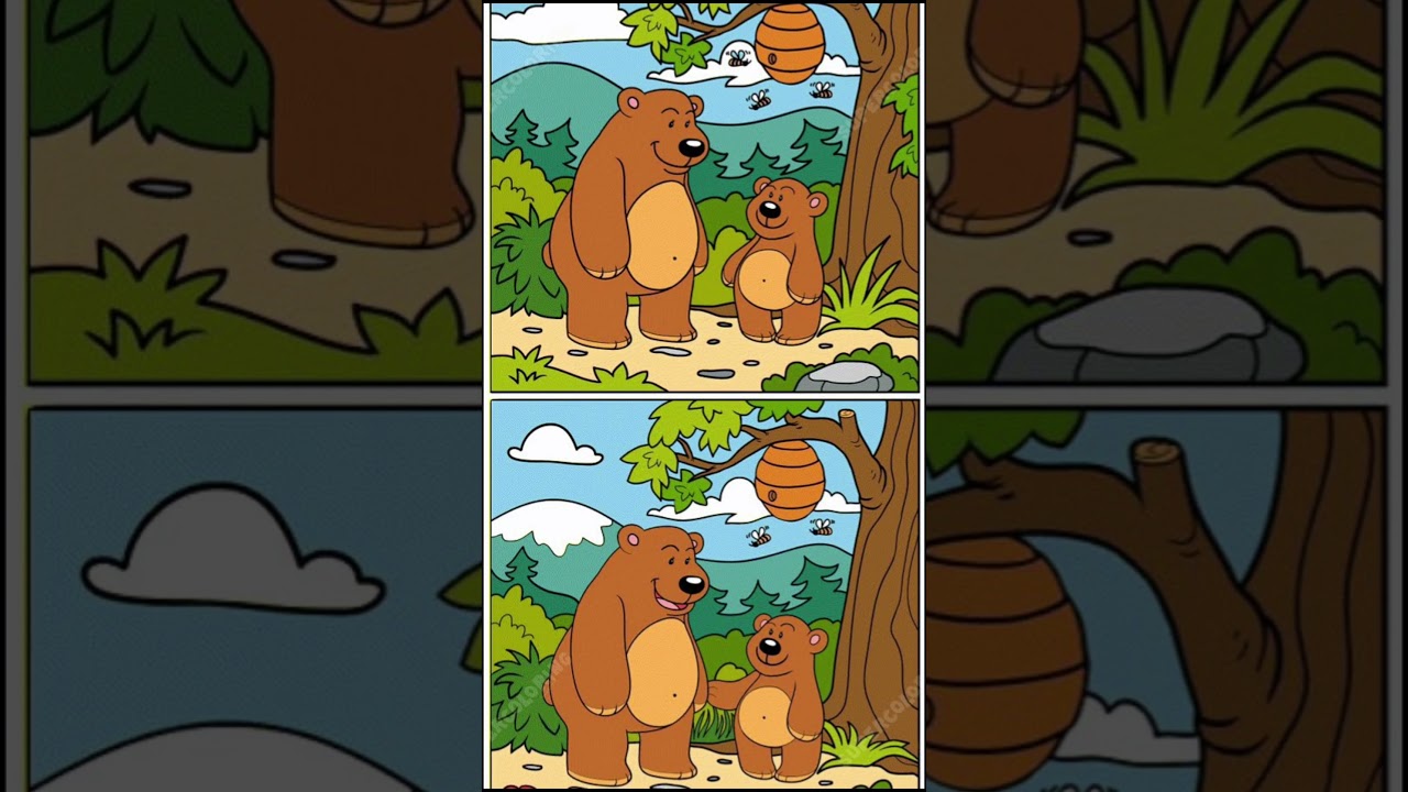 Spot the Differences. Two images with seven changes between them, vector and cartoon illustrations.