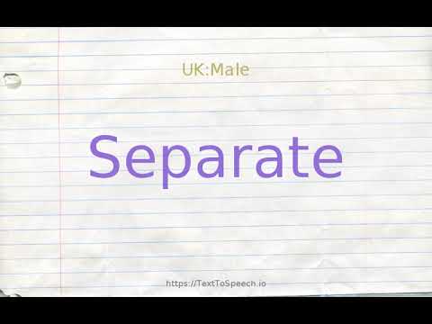 How to pronounce separate