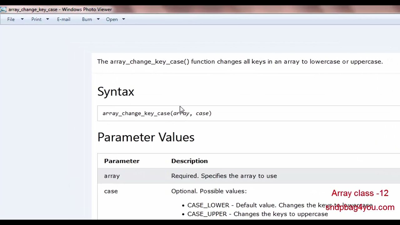 PHP array class 12 - array_change_key_case() || PHP programming with web Development