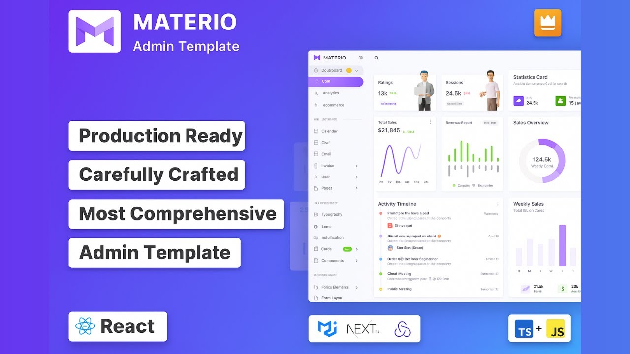 Materio – Free Responsive MUI React NextJS Admin Dashboard Template
