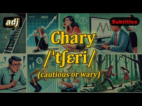 [adj] Chary meaning (cautious or wary) with 5 examples