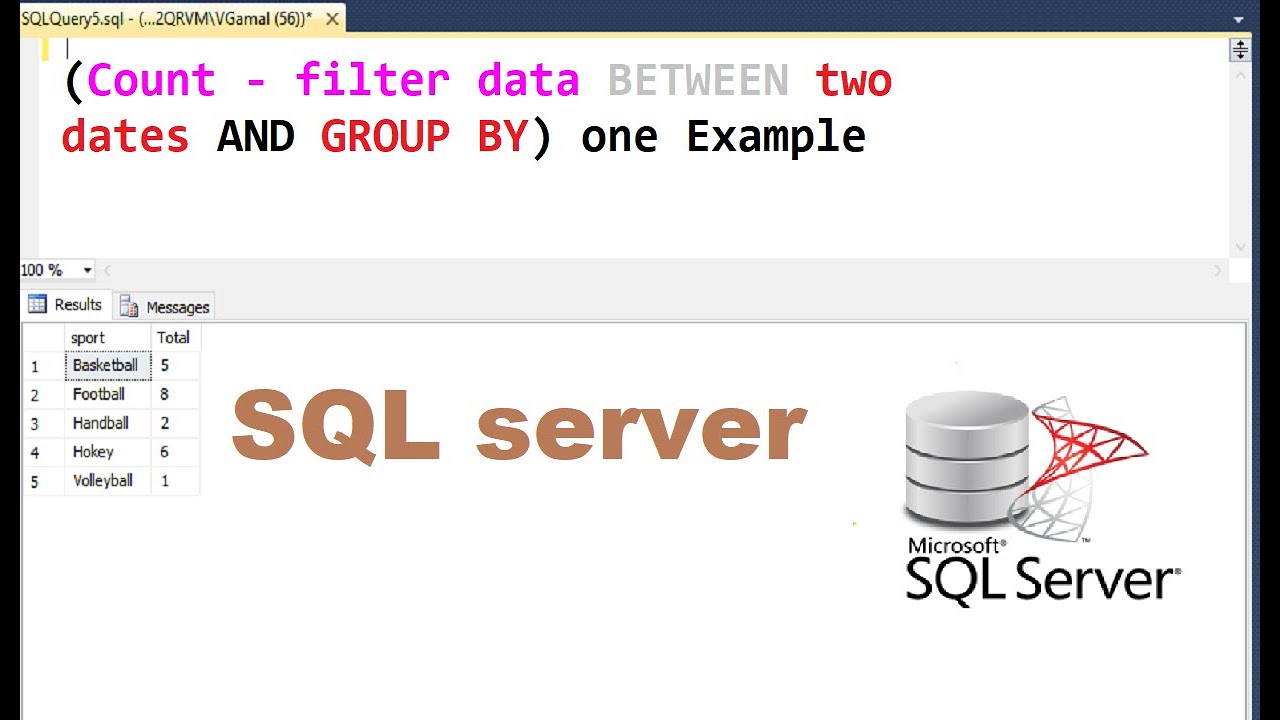 How to use group by and filter data between two dates in SQL Server in just a few minutes