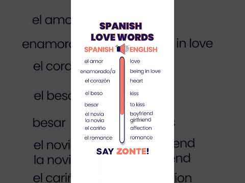 8 SPANISH LOVE WORDS 🥰 Learn Spanish with SAY ZONTE! - #learnspanish #spanishvocabulary #shorts