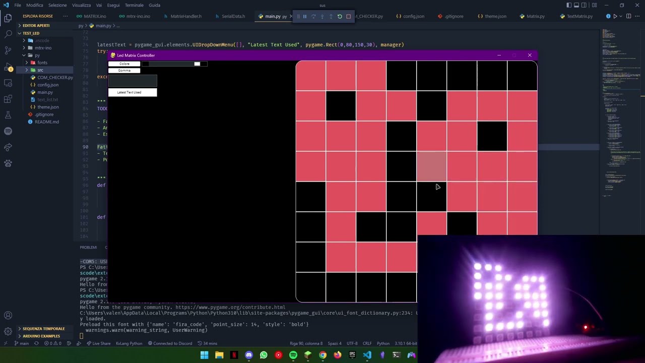 GitHub - ReiettoAyanami/LEDMatrixController: A pygame/arduino code to ...