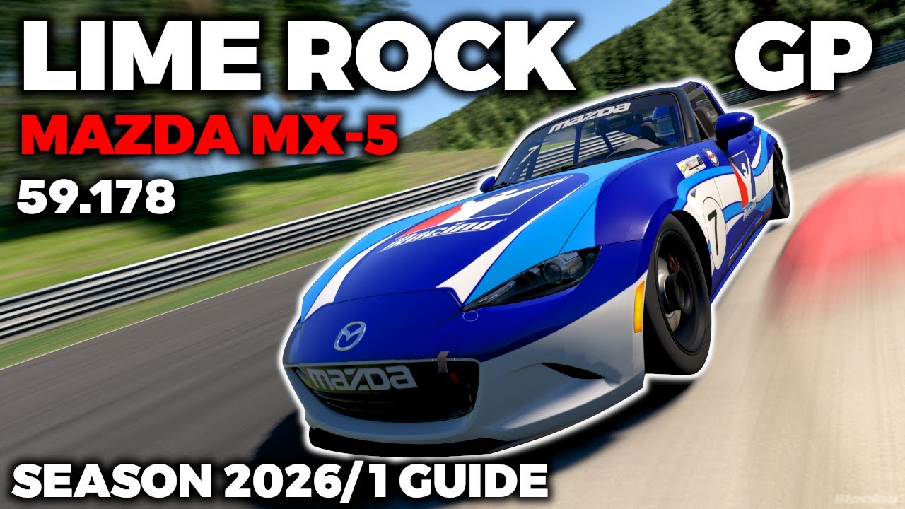 iRacing Guide MX5 Lime Rock Park Grand Prix FIXED Setup - 59,178