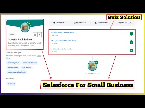 Sales for Small Business | Salesforce Trailhead | Quiz Solution