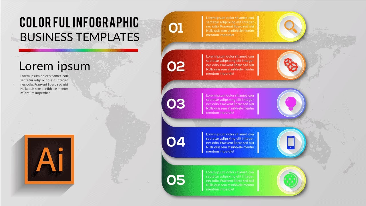 How To Create Colorful Infographic Business Template In Illustration tutorial