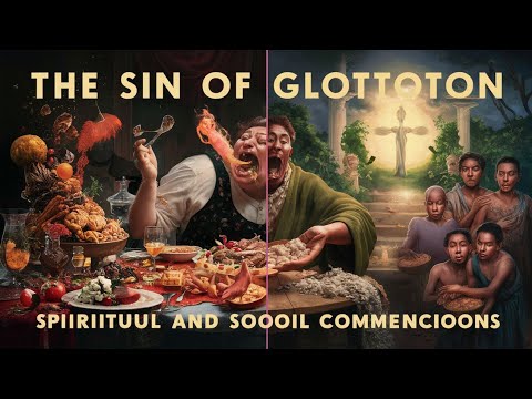 The Sin of Gluttony: Spiritual and Social Consequences , AI animation