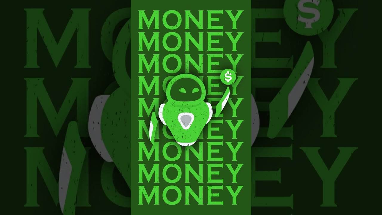 Cute green robot with money coin vector illustration