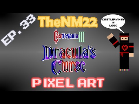 Castlevania III: Dracula's Curse Logo in Minecraft - TheNM22 Pixel Art