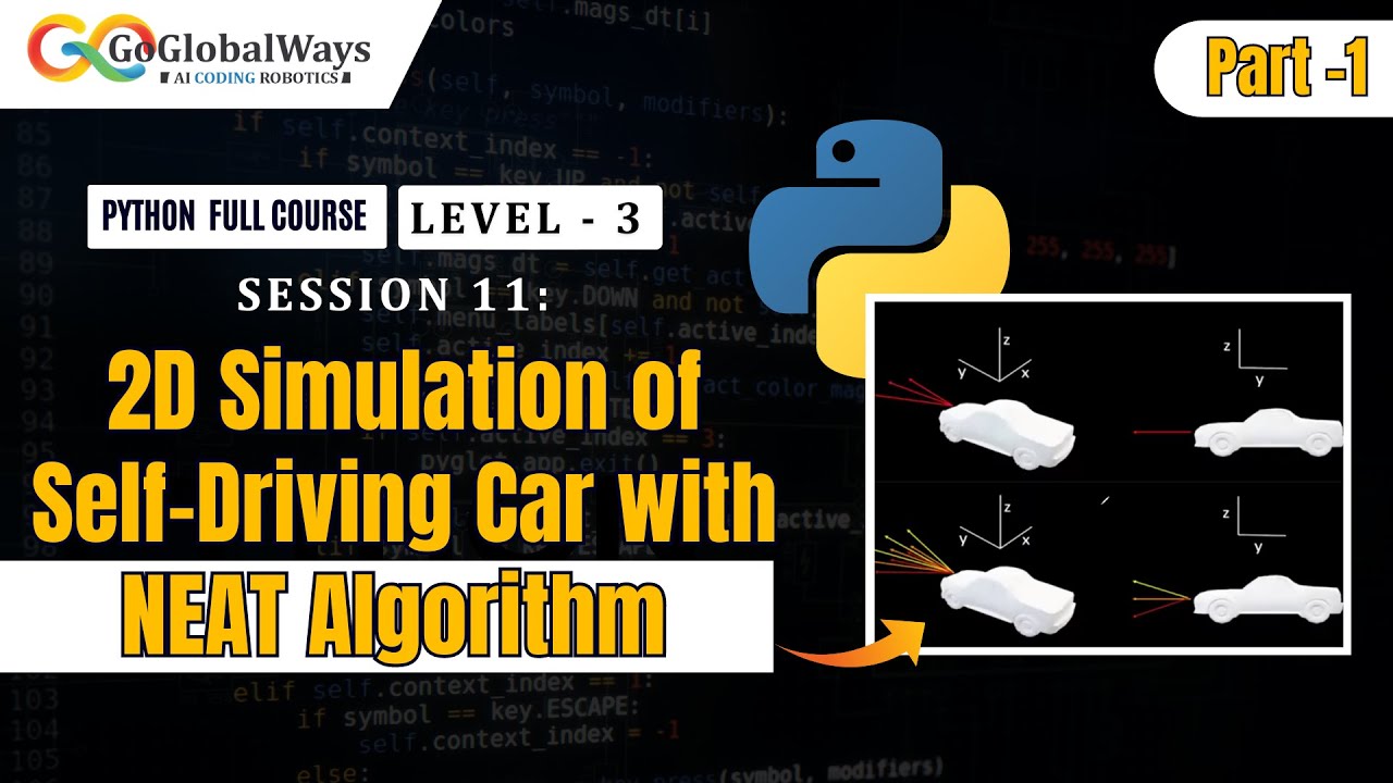 2D Self-Driving Car Simulation with NEAT Algorithm | Python Tutorial (Part 1)