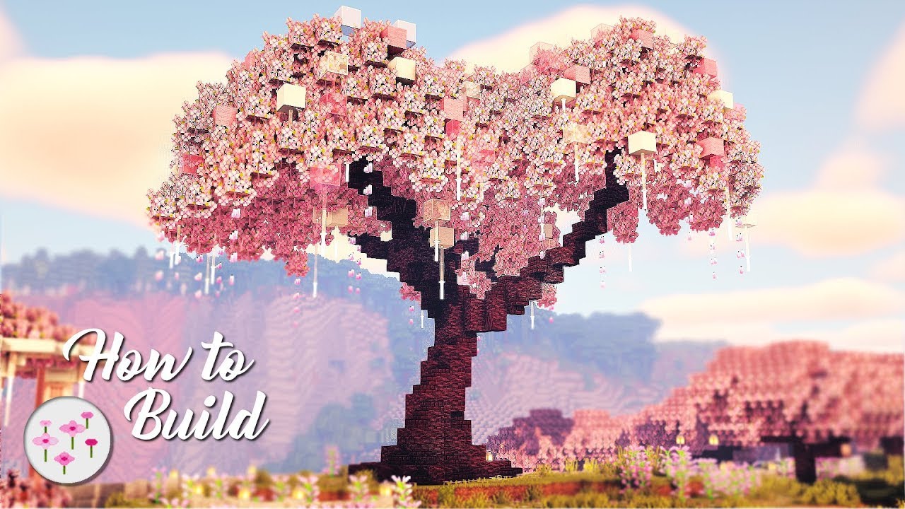 REMAKE - How to Build a Stunning Large Cherry Blossom Tree in Minecraft ...
