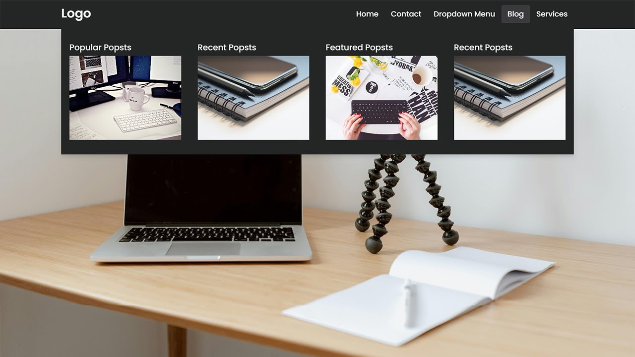 How To Design Responsive Mega Menu and Drop Down Menu using html css only