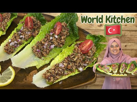 Nutritious Kısır salad. Bulgur salad made with Quinoa. World kitchen, episode 2, Turkey.