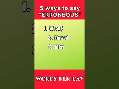 DIFFERENT WAYS TO SAY "ERRONEOUS" #englishlearners #englishlearning #youtubeshorts