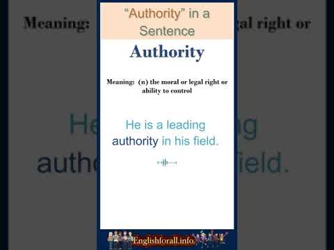 Authority meaning | Authority in a Sentence | Most common words in English #shorts