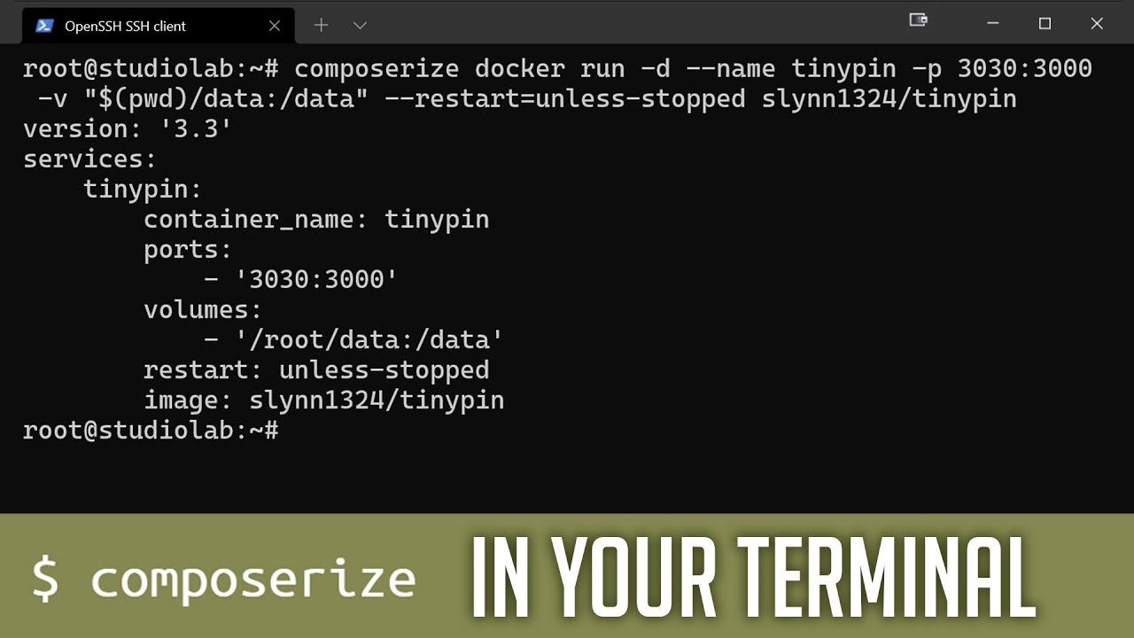 Convert Docker CLI Commands to Docker Compose with Composerize in Your Terminal