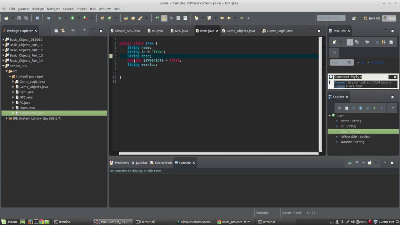 Java Tutorial: Build a Basic RPG (Project Setup) Part 1