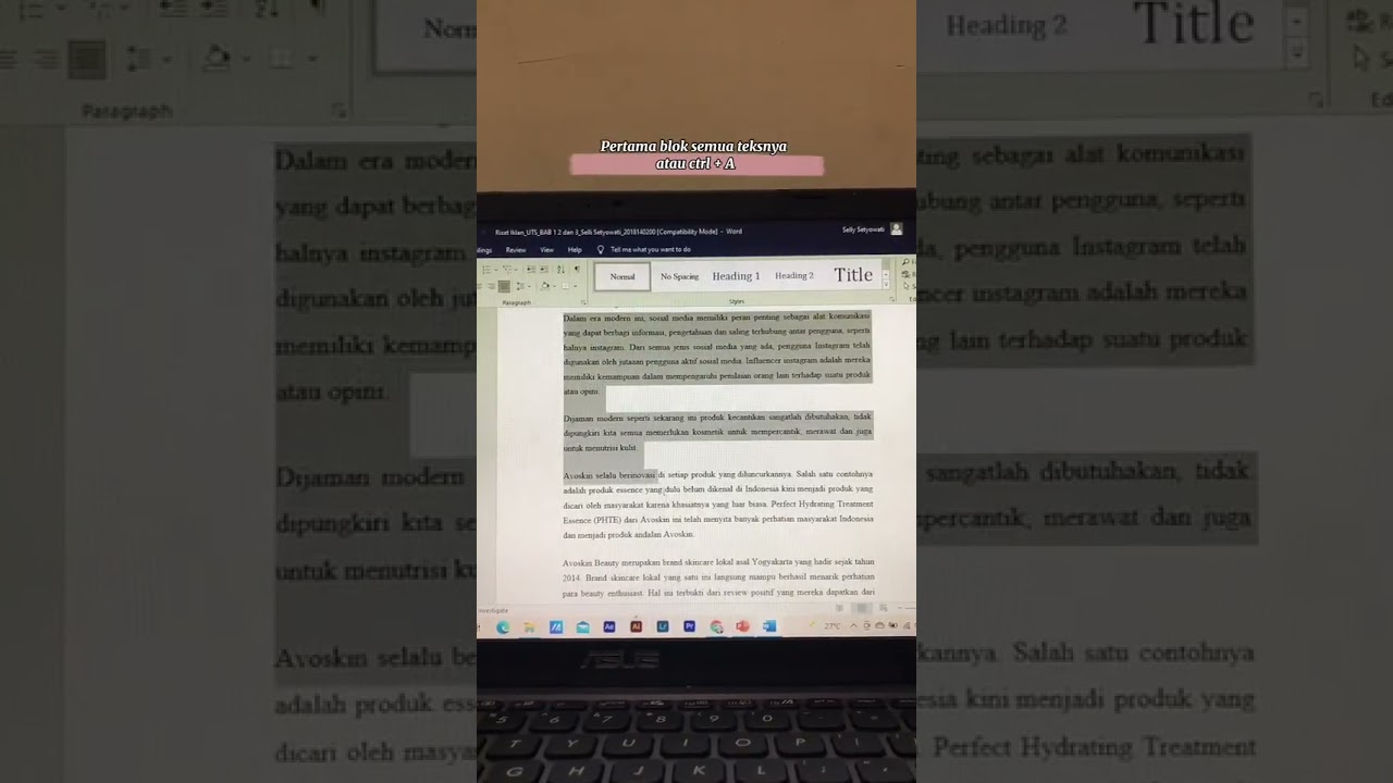 Cara mengatur paragraf otomatis word