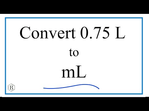 Convert 0.75 L to mL (0.75 Liters to Milliliters)
