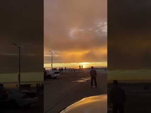 Double rainbow at sunset on San Diego coast! The rain brings life!