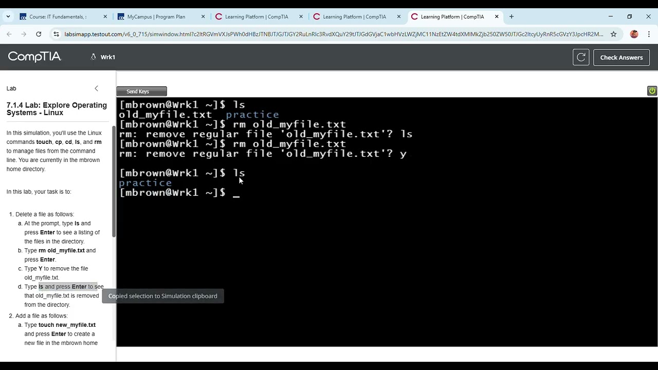 CompTIA 7.1.4 Lab: Explore Operating Systems   Linux