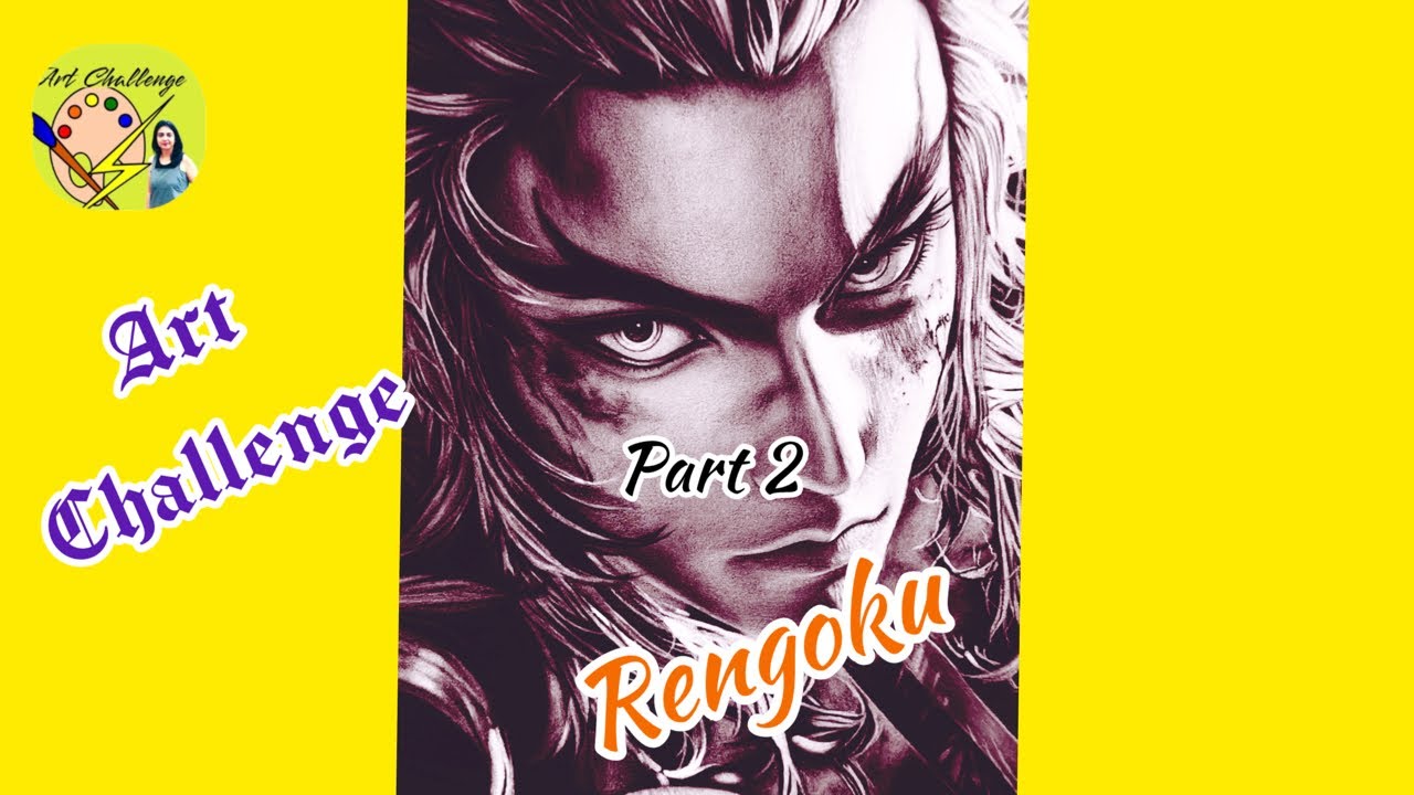 Real time Rengoku drawing Part 2 #demonslayer #anime #pcartchannel