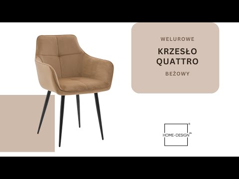 KRZESŁO QUATTRO TAPICEROWANE KUBEŁKOWE W KOLORZE BEŻOWYM HOME-DESIGN24