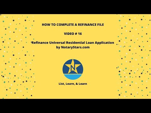 16  Refinance Universal Residential Loan Application