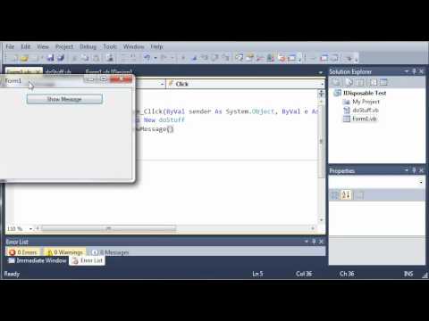 Visual Basic Tutorial - 101 - Using End Using Video Lecture - Mastering Visual Basic - Web ...