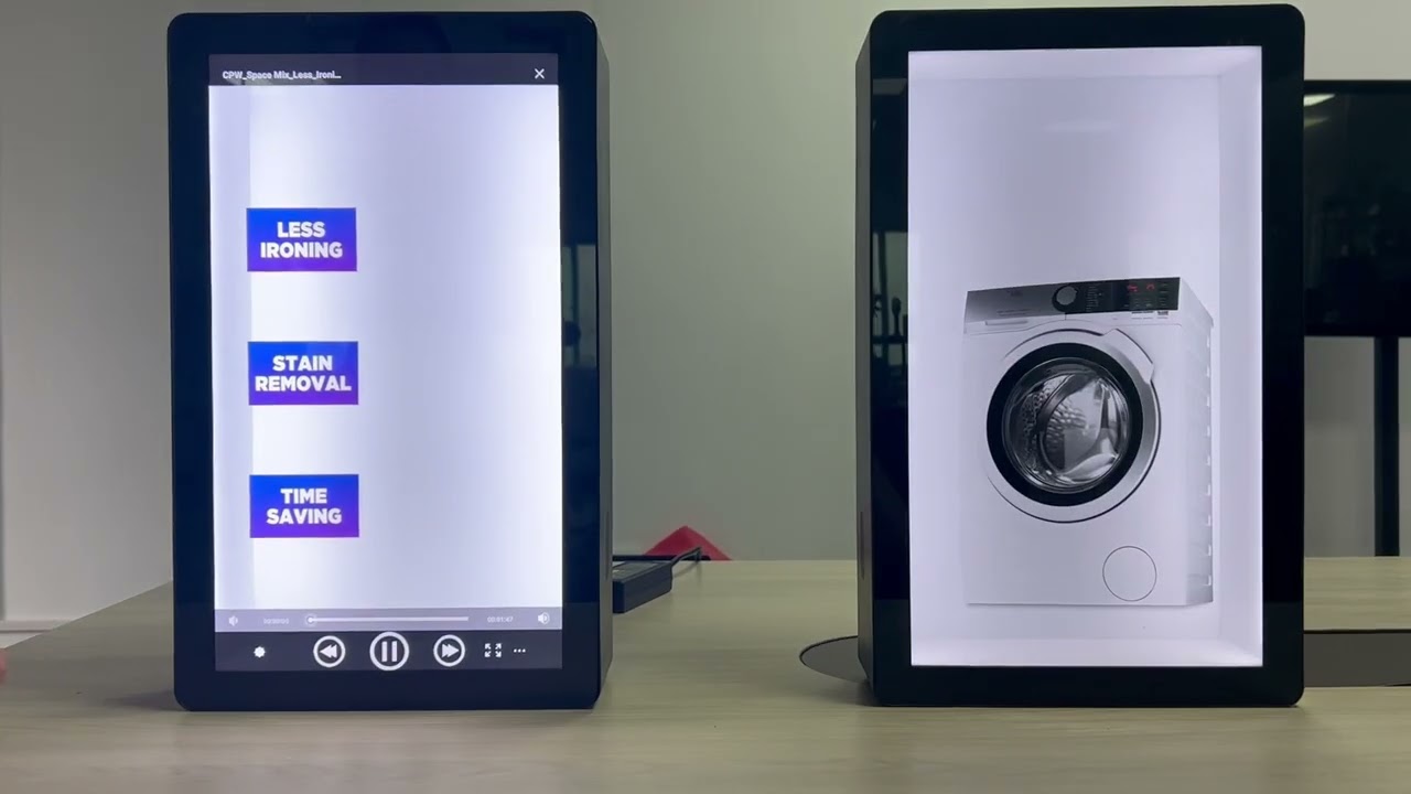 18.5inch transparent LCD showcase  Ai Holobox 3D LCD Digital Signage PCAP touch screen