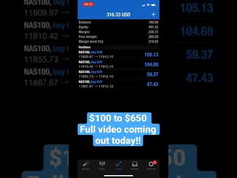 Live Trading NAS100 | Small Account Flip |$100 To $650 | Full Video Uploading Today