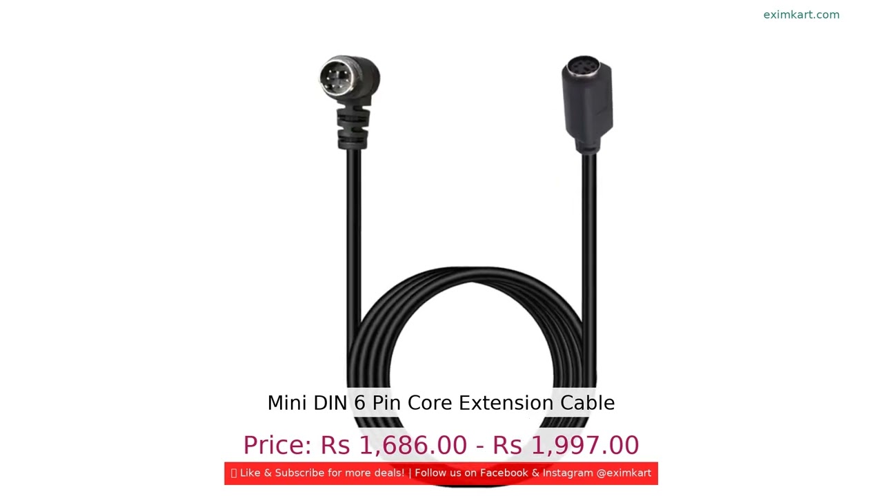 Mini DIN 6 Pin Core Extension Cable