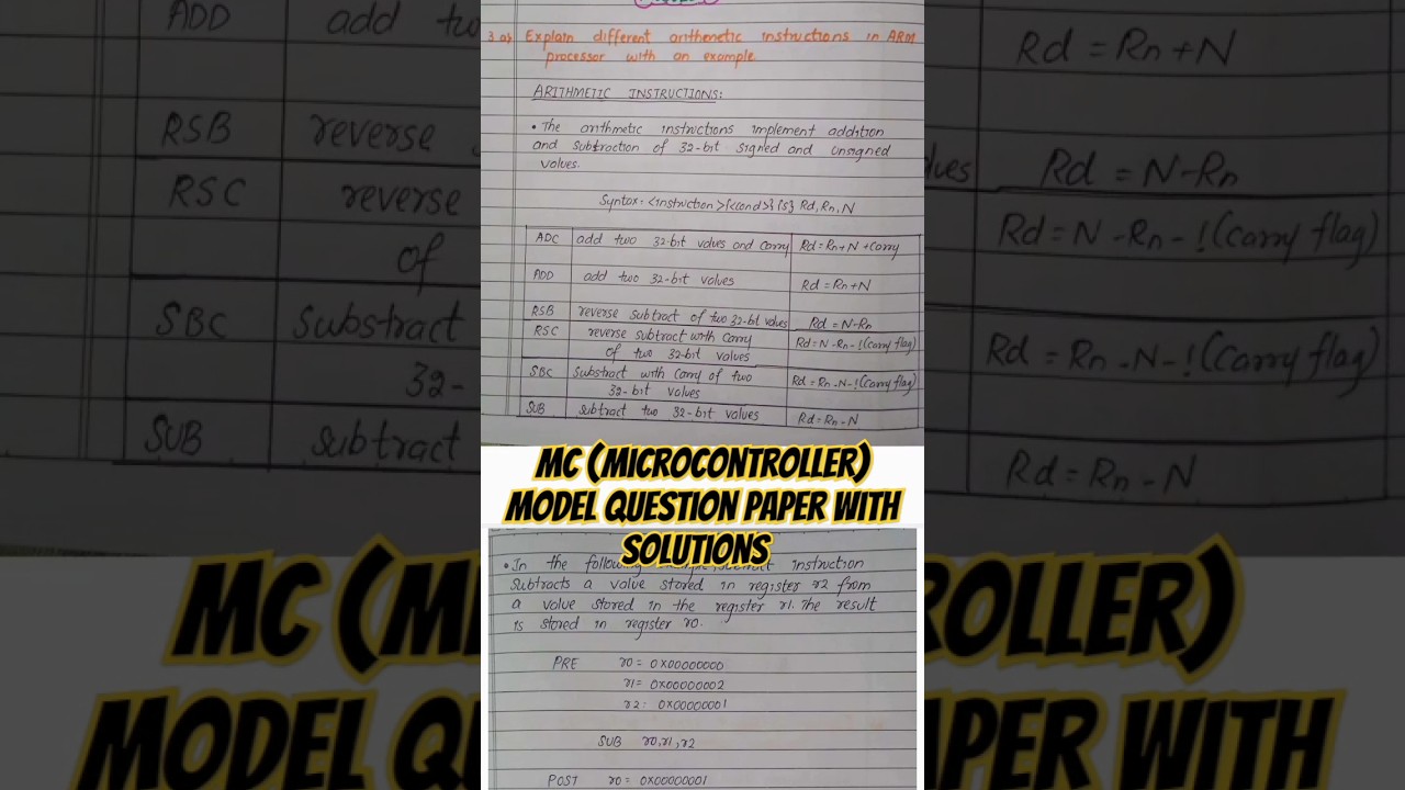 MC (Microcontroller) Model question paper solutions | Module 2 | #mc #mcimportantqurestions #vtu