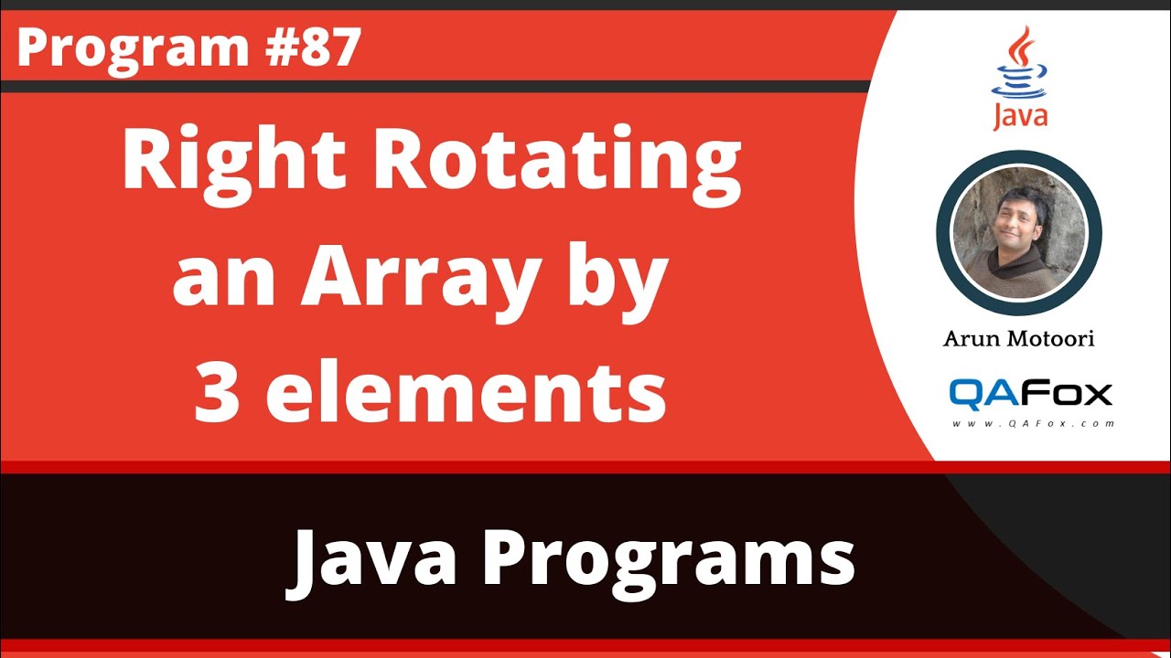Java program to right rotate an Array by 3 elements