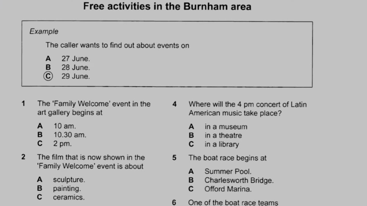 Free Activities in the Burnham Area Listening