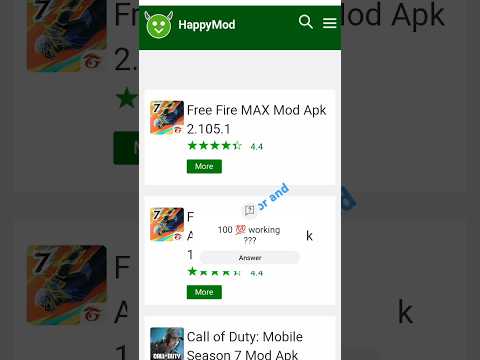 100 ???? working app. #happy mod #free fire#newvideo #trending apk#dowloand