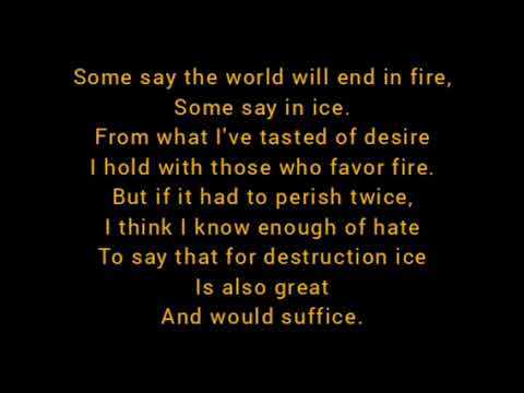 Fire And Ice - Robert Frost #poem #fire Compiled by BK's Poetry.