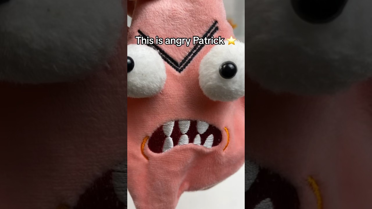 Let’s play with angry Patrick!🥰 #funny #toy #plush #weird #angry #star #anger #cute