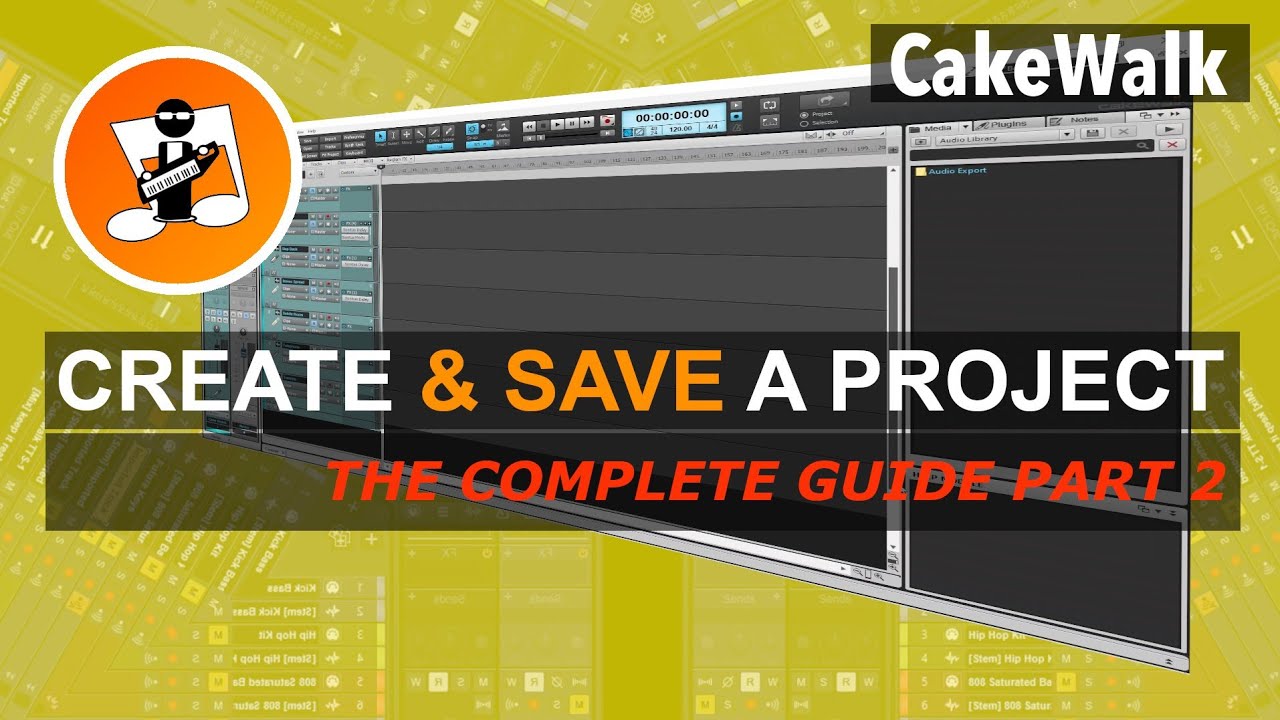 create, close, open, and save Cakewalk projects