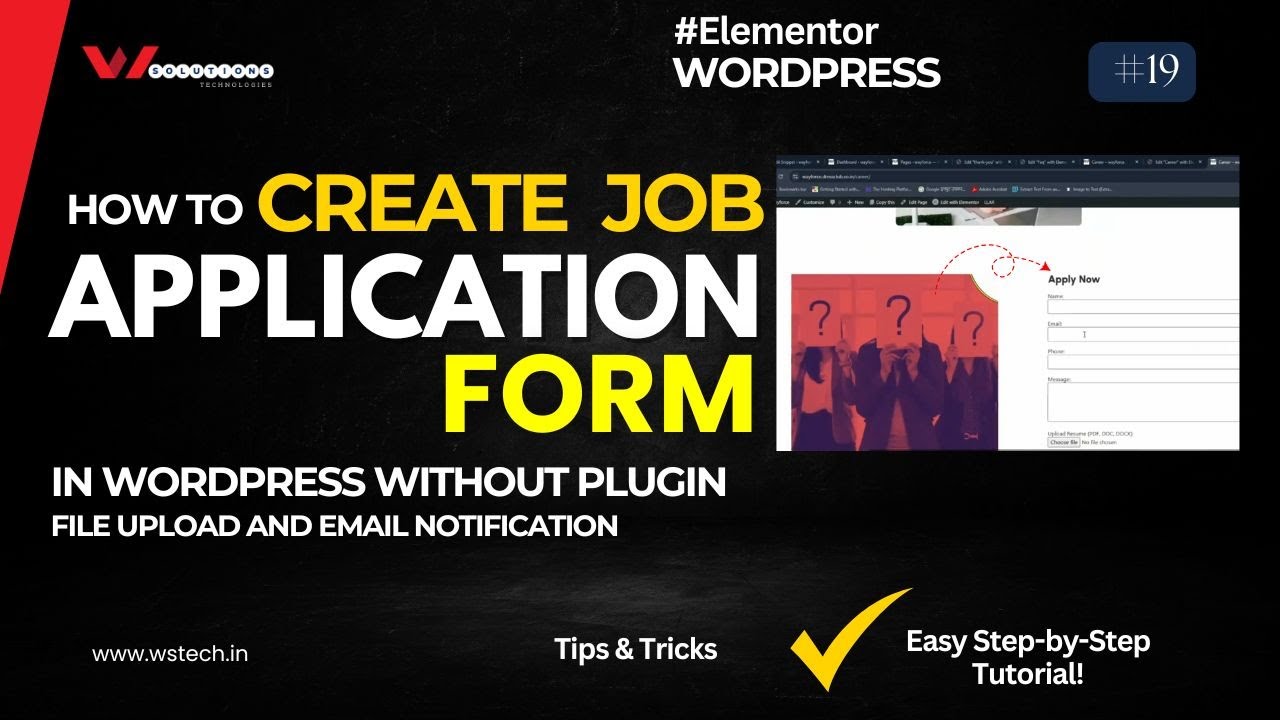 How to Create Job Application Form in Wordpress without Plugin | Step-by-Guide
