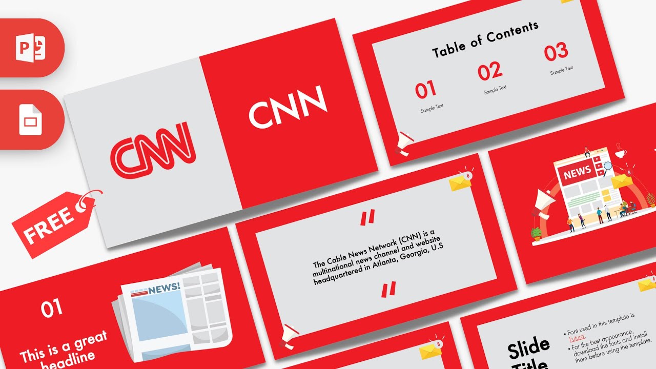 CNN PowerPoint Template & Google Slides Theme by GreatPPT
