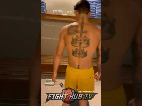 RYAN GARCIA REHYDRATION SECOND WEIGH IN! MAKES WEIGHT EASILY FOR GERVONTA DAVIS!