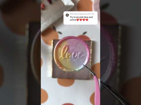 Pink blue yellow colors palette love wax seal this one is super pretty! #aesthetic #satisfying #diy