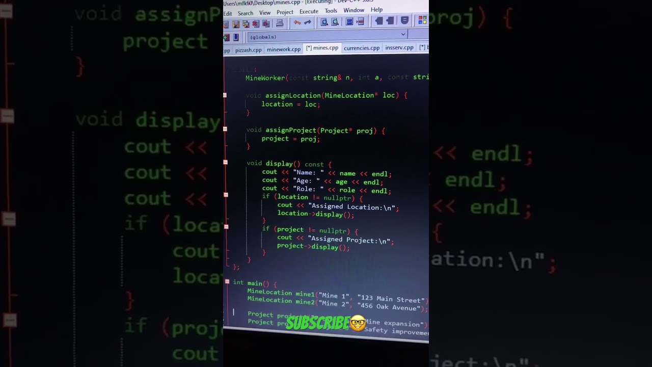 mine location in c++ IDE dev c++ #cppprogramming #codingtime #codinglife
